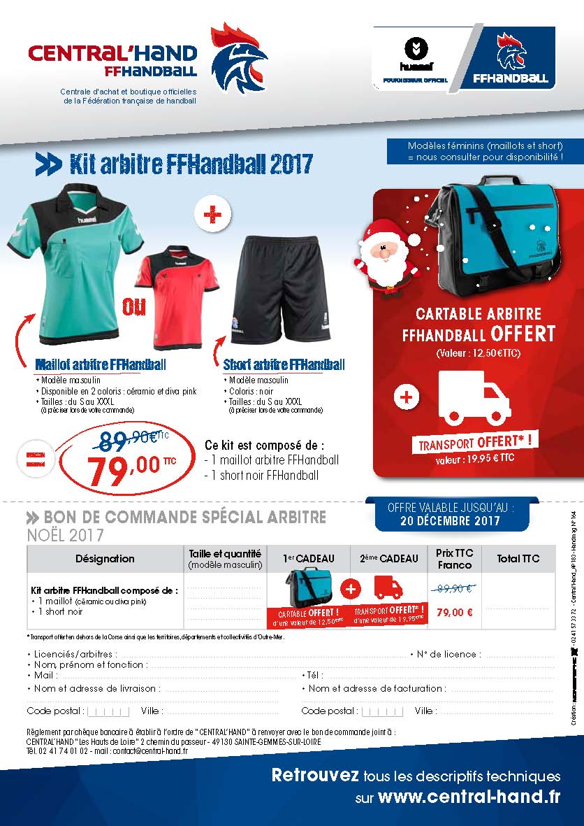 CENTRAL'HAND : POUR NOEL PROFITEZ DE REDUCTIONS SUR LES KITS ARBITRES ...